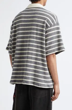 SONG FOR THE MUTE Gym Stripe Bouclé Polo