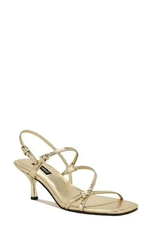 Nine West Hayla Strappy Kitten Heel Sandals - Gold
