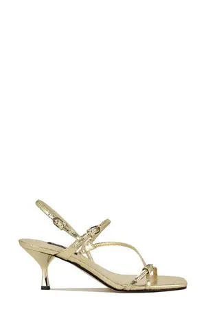 Nine West Hayla Strappy Kitten Heel Sandals - Gold