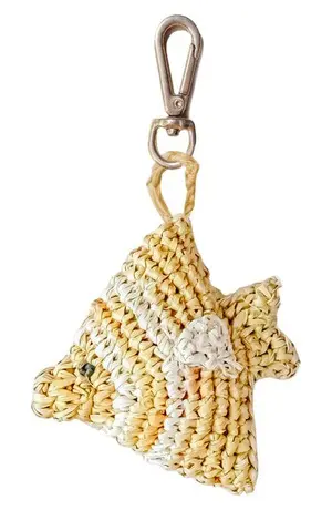 Likhâ Fish Raffia Bag Charm - Yellow