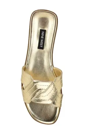 Nine West Gammy Slide Sandal - Gold