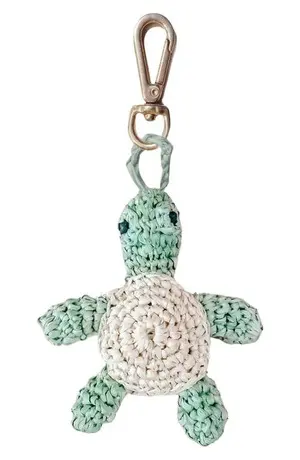 Likhâ Turtle Raffia Bag Charm - Green