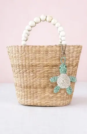 Likhâ Turtle Raffia Bag Charm
