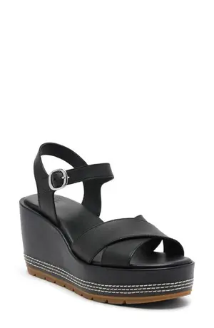 Sorel Sunpeak Platform Wedge Sandal - Black Gum 2