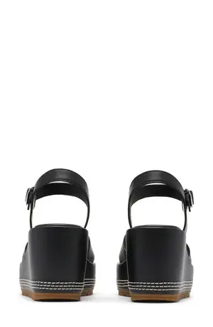 Sorel Sunpeak Platform Wedge Sandal - Black Gum 2