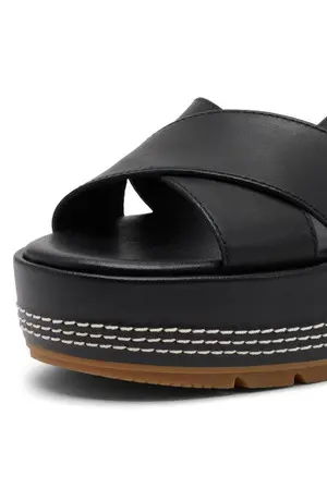 Sorel Sunpeak Platform Wedge Sandal - Black Gum 2