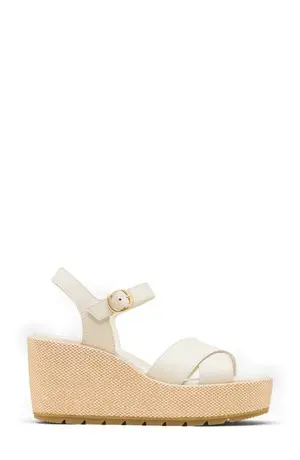 Sorel Sunpeak Platform Wedge Sandal - Chalk/gum