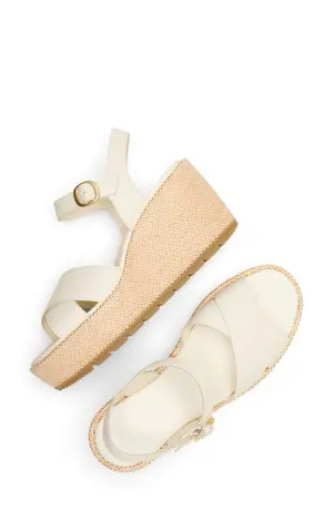 Sorel Sunpeak Platform Wedge Sandal - Chalk/gum