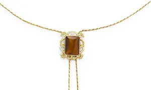 PETIT MOMENTS Viva Bolo Necklace - Gold/brown