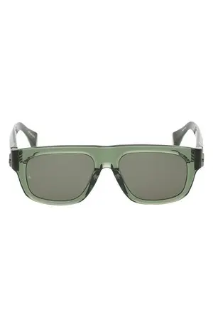 Rag & Bone 53mm Square Sunglasses Crystal Olive/green Lenses