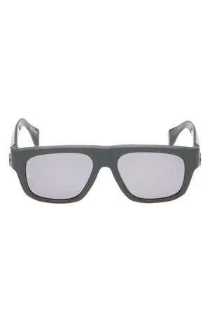 Rag & Bone 53mm Square Sunglasses - Shiny Grey/grey Lenses