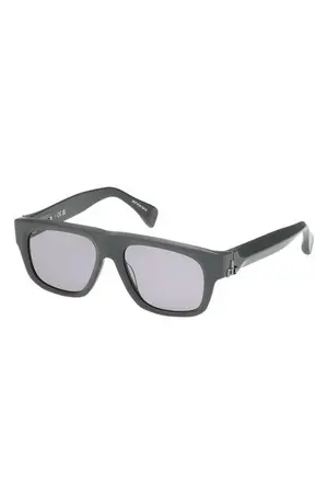 Rag & Bone 53mm Square Sunglasses - Shiny Grey/grey Lenses