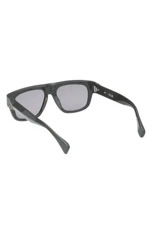 Rag & Bone 53mm Square Sunglasses - Shiny Grey/grey Lenses