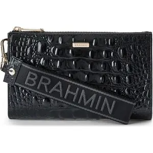Brahmin Croc-embossed Leather Wristlet