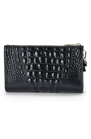 Brahmin Croc-embossed Leather Wristlet