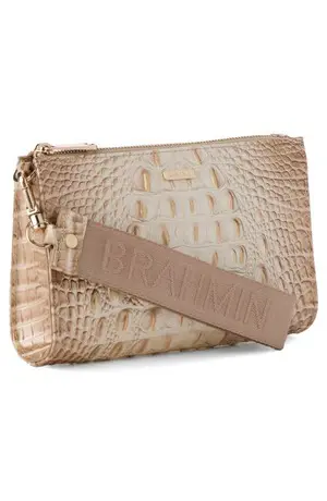 Brahmin Croc-embossed Leather Wristlet