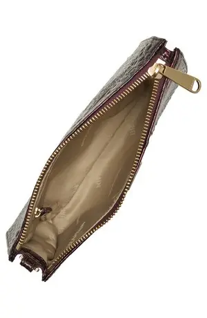 Brahmin Croc-embossed Leather Wristlet - Oxblood