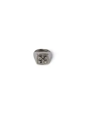 Off-White Arrow Textured Ring - Silver