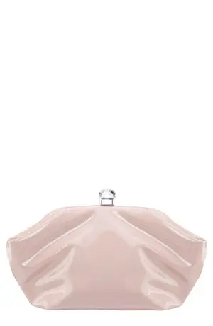 Nina Lyric Faux Leather Clutch - Beige