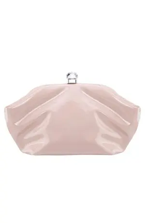 Nina Lyric Faux Leather Clutch - Beige