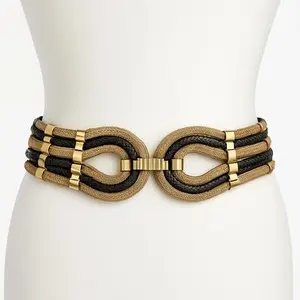 RAINA BELTS Gladiator Metal And Leather Belt - Gold