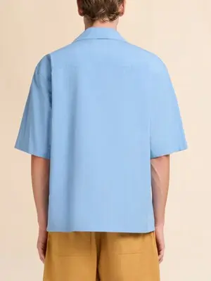 Marni Bowling Shirt With Logo - Sky Blue