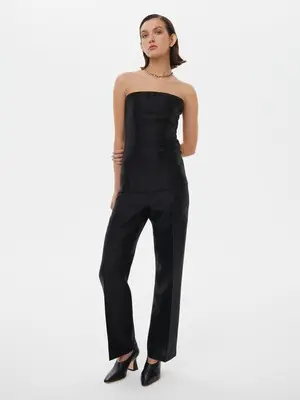 ALAS Tailored Silk-wool Corset Top