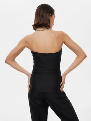 ALAS Tailored Silk-wool Corset Top