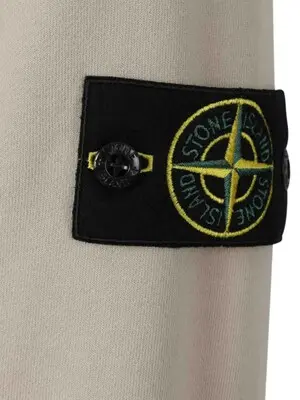 Stone Island Crew Neck Sweater With Logo - Beige