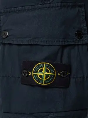 Stone Island Cargo Bermuda Shorts With Logo Detail - Blue