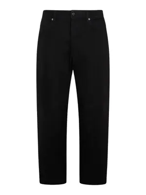 Stone Island Jeans With Logo Patch - Black