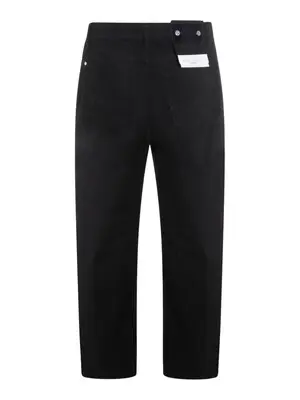 Stone Island Jeans With Logo Patch - Black