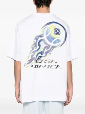 Casablanca Flaming Tennis Ball T-shirt - White