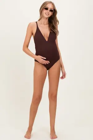 PINKBLUSH O-ring Strappy Back Maternity Swimsuit