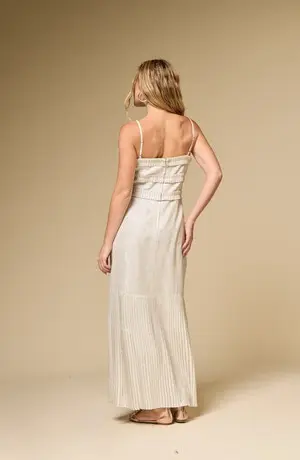 BTB LOS ANGELES Linen-lurex Maxi Dress