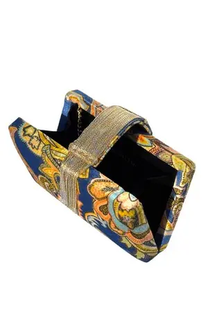 SIMITRI Velvet Fringe Clutch - Paisley