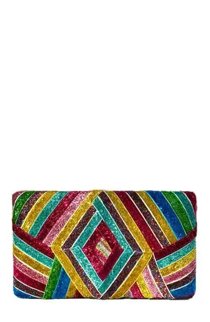SIMITRI Striped Woven Clutch