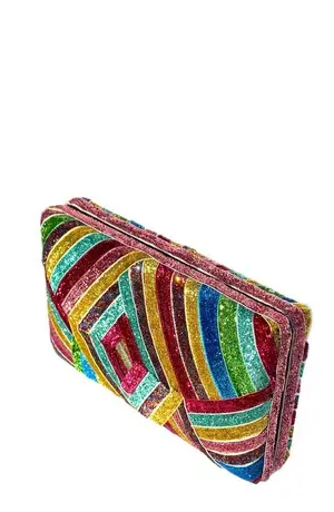 SIMITRI Striped Woven Clutch