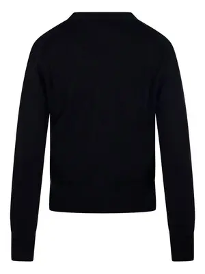 AMI Paris De Coeur Wool Cardigan - Black