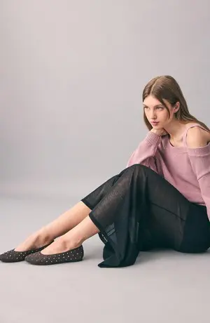 Mango Studded Ballet Flat