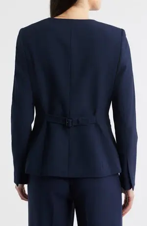 TAHARI ASL Collarless Button-up Jacket