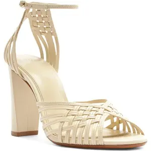 ALEXANDRE BIRMAN Lilian Woven Ankle Strap Sandal - Eggshell