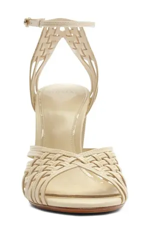 ALEXANDRE BIRMAN Lilian Woven Ankle Strap Sandal - Eggshell