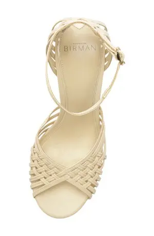 ALEXANDRE BIRMAN Lilian Woven Ankle Strap Sandal - Eggshell