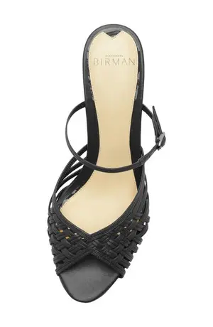 ALEXANDRE BIRMAN Lilian Woven Wedge Slides - Black