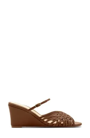 ALEXANDRE BIRMAN Lilian Woven Wedge Slides - Espresso
