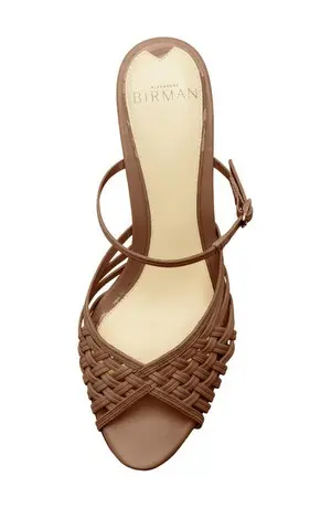 ALEXANDRE BIRMAN Lilian Woven Wedge Slides - Espresso