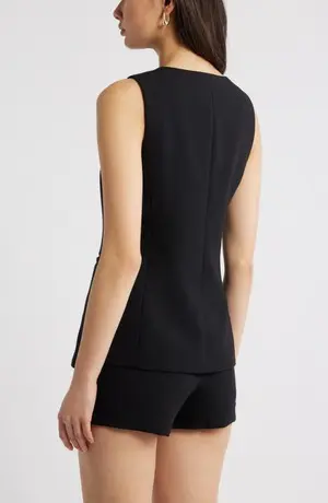 OPEN EDIT Icon Twill Waistcoat - Black