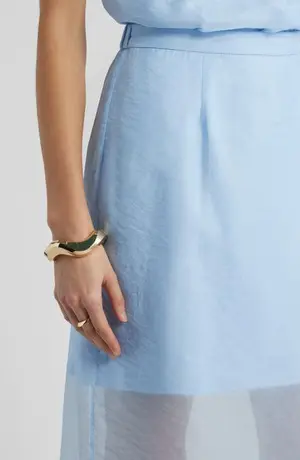 Nordstrom Organza Overlay Midi Pencil Skirt - Blue Floaty