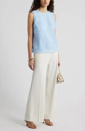 Nordstrom Sleeveless Organza Shell Top - Blue Floaty